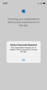 iOS MAM error “Device Passcode Required” – SMBtotheCloud